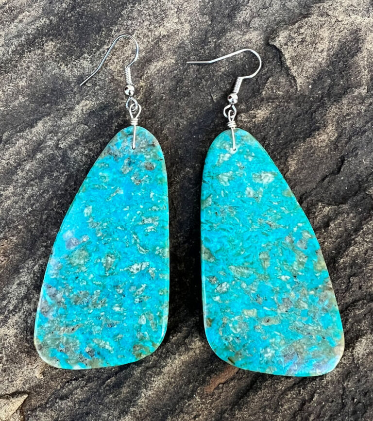 Turquoise Slab Dangle Earrings XL – Santa Fe Marketplace – Shop Where I ...